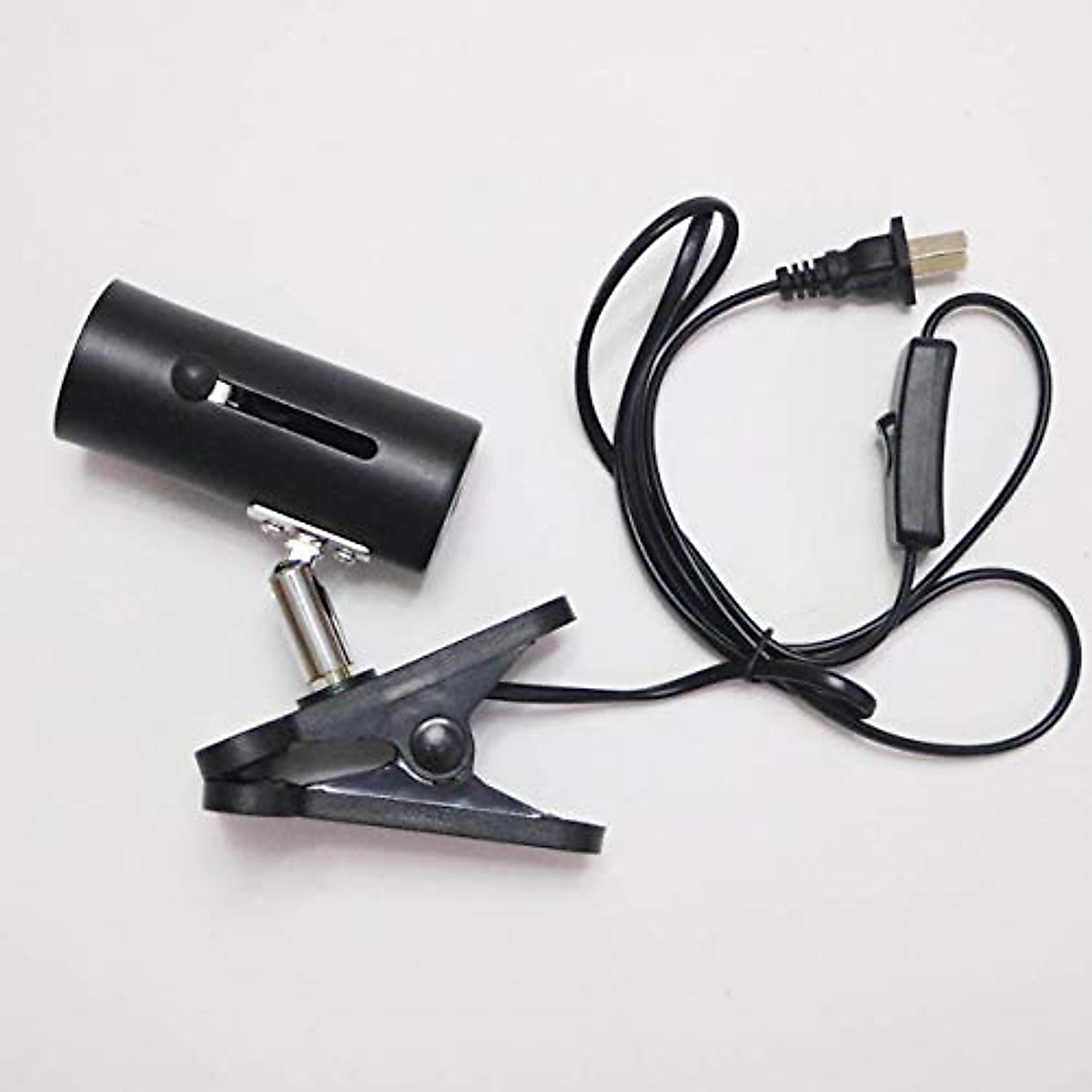 ZHONGJIUYUAN Reptile lamp Holder pet lamp Ceramic Lamp Holder Aquarium Lighting Sun Light UVB Lamp Clip for Fish Tank Turtle Lizard Habitat (Black)