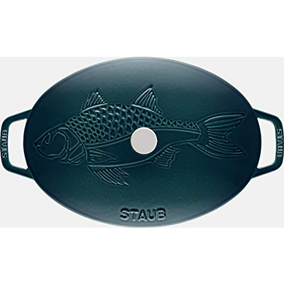 Staub 40501-125 Fish Signature Oval Hot Plate Lamer Two-Handed Cast Iron Pot, Induction Compatible