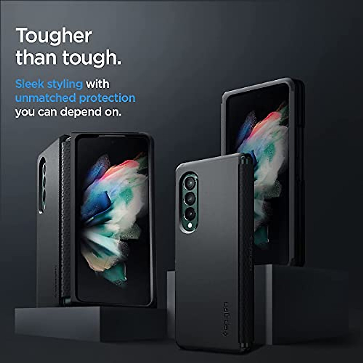Spigen Tough Armor [Hinge Protection Technology] Designed for Galaxy Z Fold 3 5G Case (2021) - Black
