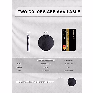 Getinbulk Compact Magnifying Mirror Bulk, Set of 12 Round Double-Sided 1X/10X Magnification PU Leather 2.8"(White)