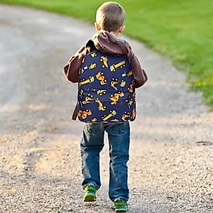 Bluboon Preschool Backpack Kids Boy Kindergarten Backpack With Lunch Box School Book Bags for Elementary Primary Schooler (Navy-vehicle)