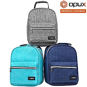 OPUX Insulated Lunch Box for Girls Boys, Leakproof Lunch Bag for Kids Teens, Reusable Lunch Pail Cooler Tote for Work Women Men Adults, Back to School Gift, Backpack Shape Lunchbox, Teal Blue