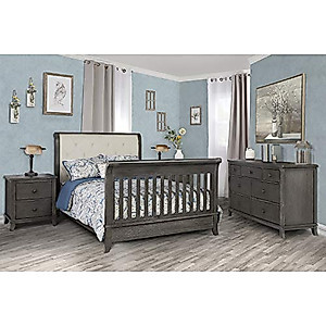 Evolur Signature Amsterdam 5-in-1 Convertible Crib, Smokey Brushed Grey