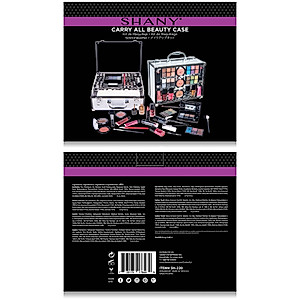 SHANY Carry All Trunk Makeup Train Case with Re-usable Aluminum Makeup Storage Case. Non Toxic Color Make up Set with Eye palettes, Blushes,Makeup Powders, Manicure, Pedicure and Makeup Brushes.