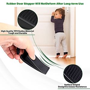 Vncczi Door Stoppers, 2 Pack Premium Rubber Door Stoppers Wedge, Door Stops for Carpet Heavy Duty Door, Door Stoppers for Bottom of Door on Tile, Concrete, Carpet, Wooden Floor (Pink)