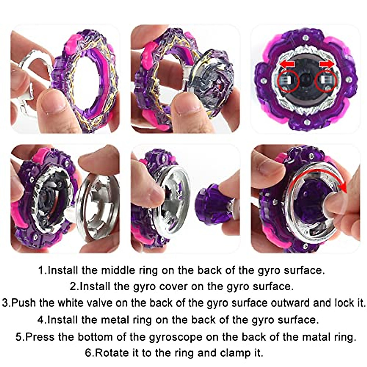 Battling Tops Burst Battle B-206 Barricade Lucifer.Il.BMb-10 Gyro Toys for Kids with B-200 Custom Bey Launcher