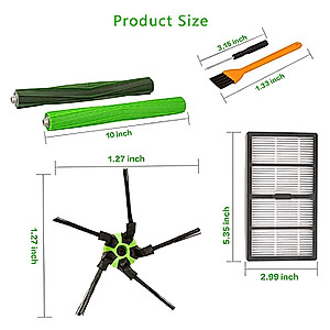 DLD Replacement Parts Compatible with for iRobot Roomba s9 (9150) s9+ s9 Plus (9550) S Series Wi-Fi Robot Vacuum Cleaner (1 Set of Multi-Surface Rubber Brushes +4 Filters + 4 Side Brushes)