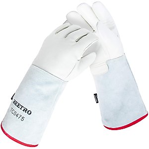 BEETRO -292℉— -418℉/-180℃— -250℃ or Above Antifreeze Gloves for Dry Ice Handling Liquid Nitrogen Low Temperature Resistant Sponge Inner 16 Inch