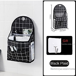 Recreation Wall Hanging Storage Bag Waterproof Over The Door Closet Organizer Hanging Pocket Linen Cotton Organizer Box Containers for Bedroom Bathroom kitchen office (1) (JJ33568)