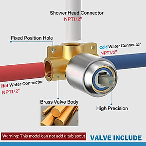 Holispa Shower Faucet, Brushed Nickel Shower Faucet Set with 8-Inch Rainfall Shower Head, Single-Handle Shower Trim Kit Included Shower Valve, Brushed Nickel