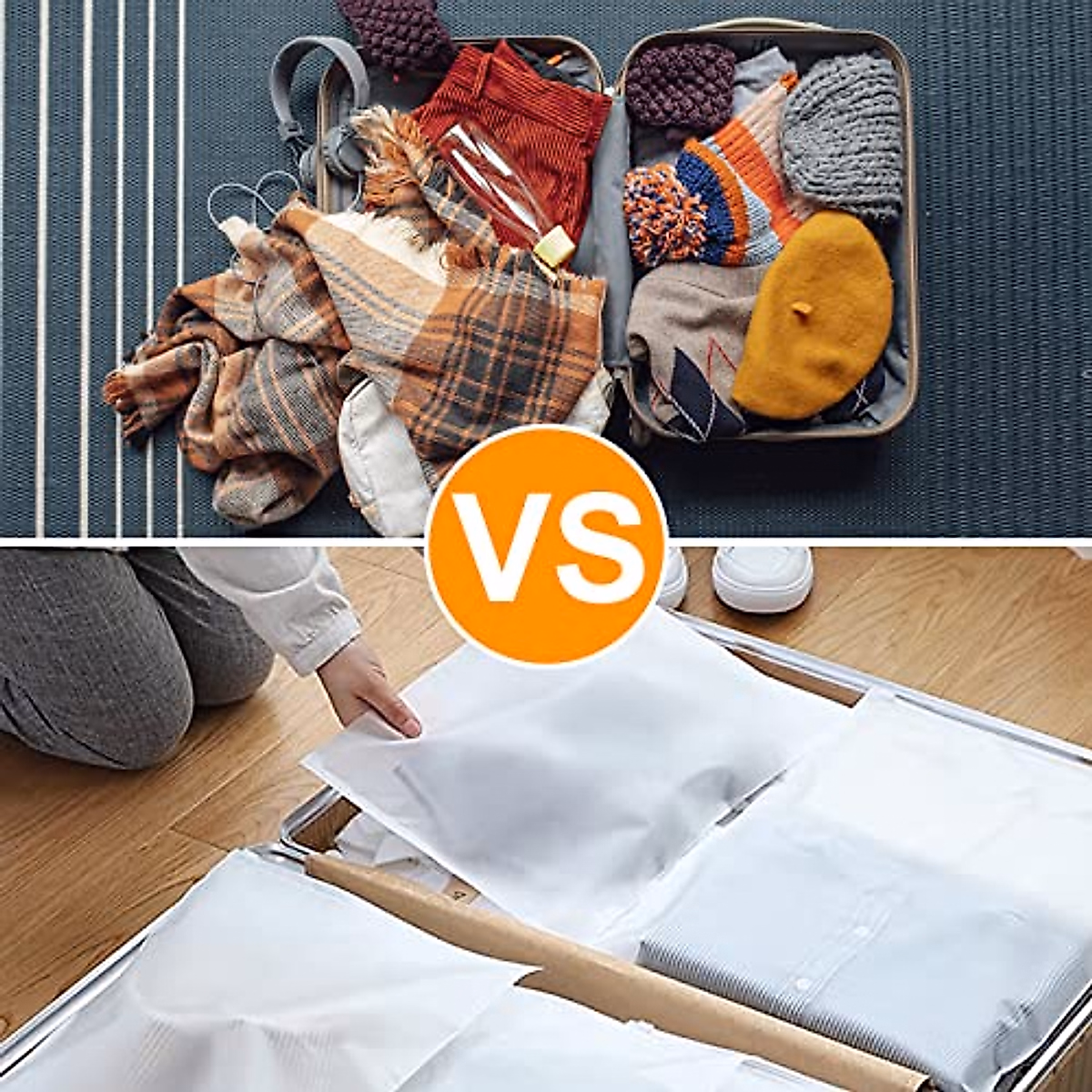 Hotyin 20pcs Travel Storage Bags, Plastic Packaging Bags with Vent 25*35cm, Frosted Zip-lock Poly Bags Space Saver for Clothes, Shoes, Cosmetics, Packaging Products