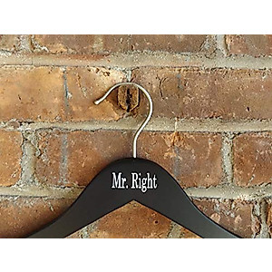NAHANCO MRSAR20117 Bridal Hanger Set, Wooden Hangers Imprinted with Mr. Right and Mrs. Always Right, 17” (2 Piece Set)