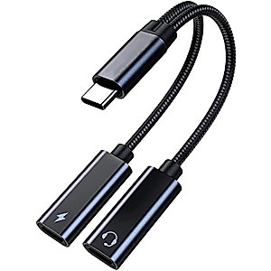 USB C Splitter, Dual USB C Headphones and Charger Adapter with PD 60W Fast Charging for Pixel 3 4 5 6 7 XL,Samsung Galaxy S23 S22 S21 S21+ Note 20/Note 10/10+ and More