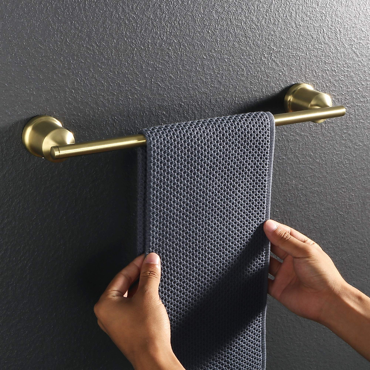 Alise Bath Towel Bars,Towel Holder Towel Racks for Bathroom Lavatory,16 Inch SUS304 Stainless Steel Hand Towel Hanger Wall Mount Towel Rail,Gold Finish GNM7003-G