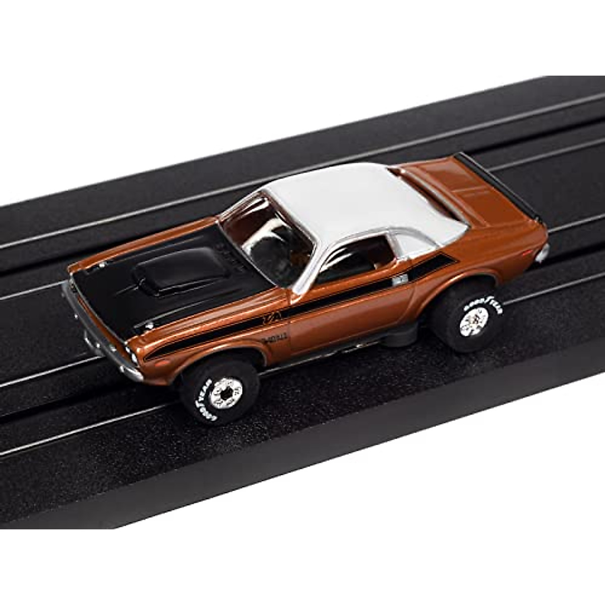 Auto World Thunderjet OK Used Cars 1970 Dodge Challenger T/A (Burnt Orange) HO Scale Slot Car