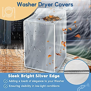 IndigoTempest9 Washer and Dryer Covers - Washing Machine Cover for Top Load and Front Load - Waterproof and Dustproof with Smooth Zipper - 29 x 28 x 43 Inches (Frosted)