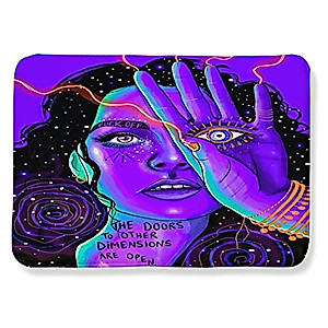 3x5 Ft Super Soft Indoor Modern Area Rug Rugs for Living Room Bedroom Purple Light Cool Girl Hippie Psychedelic 60x39 Inch Rug
