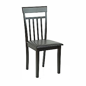 Dining Kitchen Set of 3 Square Table and 2 Classic Wood Chairs Warm in Espresso Black