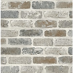 NextWall Washed Faux Brick Peel and Stick Wallpaper