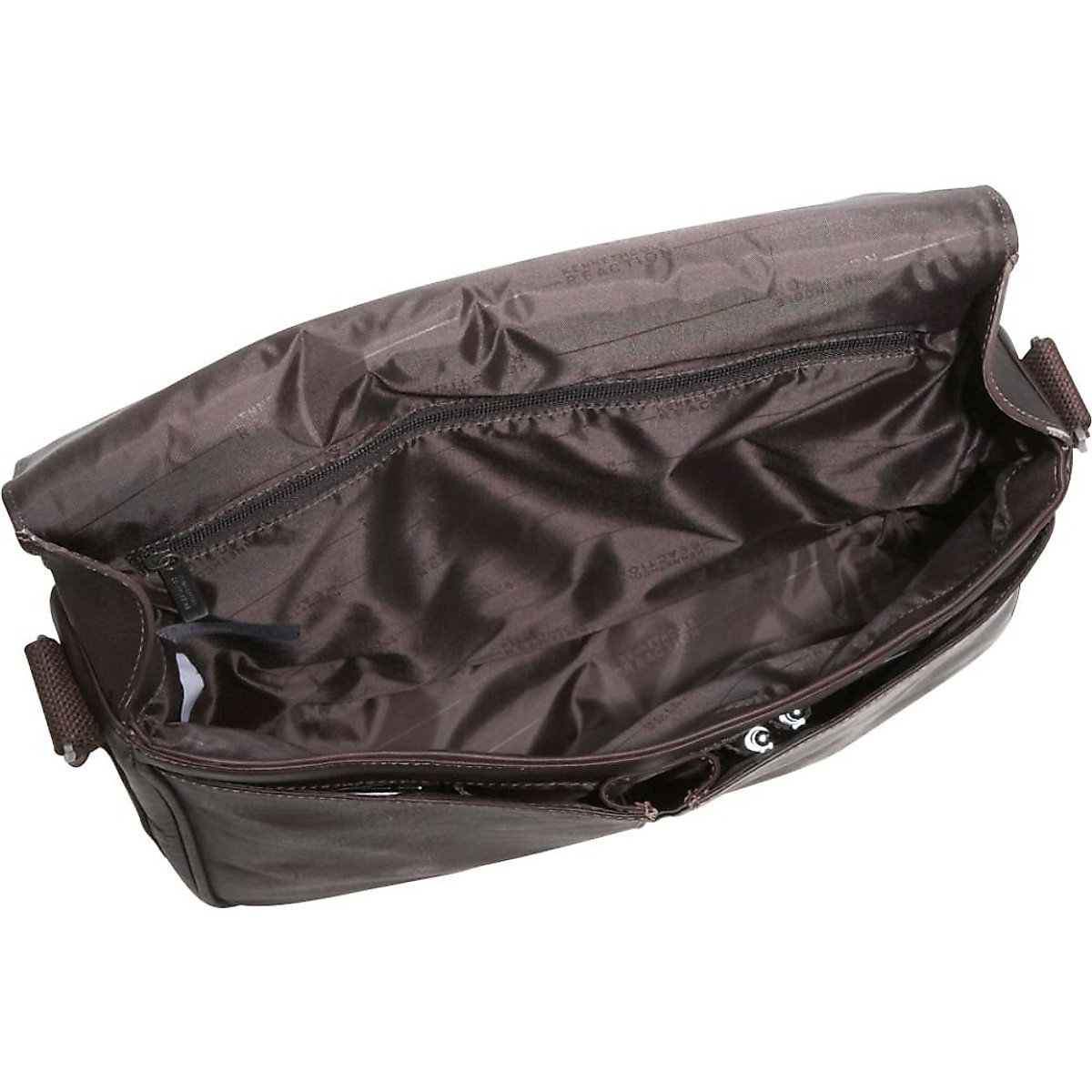 Kenneth Cole REACTION Risky Business Messenger Full-Grain Colombian Leather Crossbody Laptop Case & Tablet Day Bag, Black