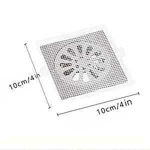 Generic 20PCS Pack,4"" X 4"" Disposable Shower Drain Cover Hair Catcher Shower Drain Mesh Stickers, Bathroom, Laundry, Bathtub, Kitchen, Sink, for Human and pet Hair (20 PCS), White