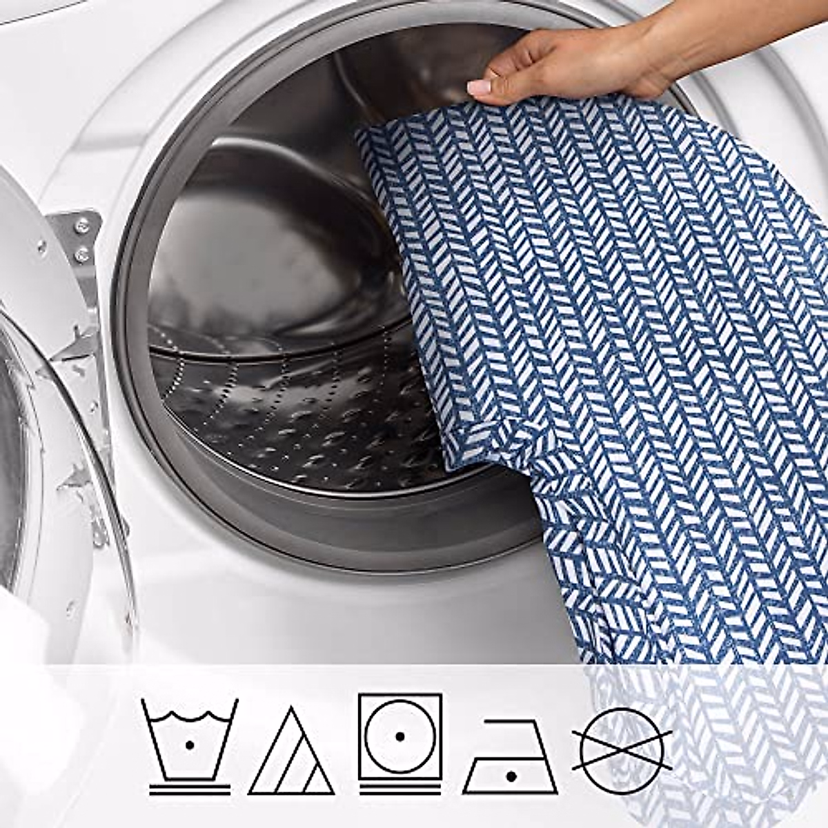 Boppy Original Support Nursing Pillow, Blue Herringbone, Ergonomic Breastfeeding, Bottle Feeding, and Bonding, with Hypoallergenic Fiber Fill, with Removable Cover, Machine Washable