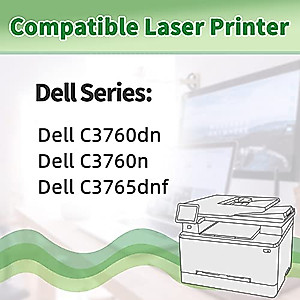 CAIRE Compatible Toner Cartridge for Dell C3765dnf Toner Dell C3760DN C3760N C3765NF C3765DNF Toner Cartridge Set (1 Black 331-8429, 1 Cyan 331-8432, 1 Magenta 331-8431, 1 Yellow 331-8430, 4-Pack)