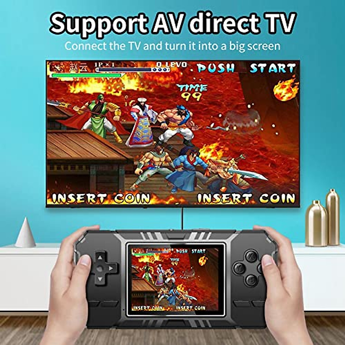 LILYRIN Retro Portable Mini Handheld Game Console 8-Bit 3.0 Inch Color Screen LCD Game Player Built-in 500 Games-Green