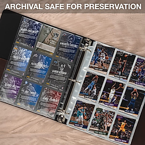 Samsill 100 Pack 9 Pocket Trading Card Sleeves, Holds 900 Cards,Clear, Fits in Standard 3 Ring Binder