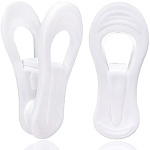 TOFIIGREM White Hanger Clips for Plastic Hangers (20 Pack), Strong Plastic Hangers Clips for Plastic Clothes Hangers, Multi-Purpose Chip Clip Clothes Clips for Baby Kids Hangers Skirt Pants Hangers