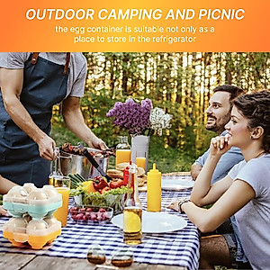 BIOPRONEXT Plastic Egg Container for Refrigerator - Shockproof 4 Grid Fresh Egg Storage Box - Stackable Egg Holder for Fridge or Camping - Reusable Egg Carton - Portable Egg Holders for Fresh Eggs