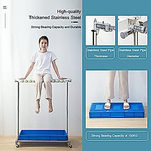 Utility Rack for Mops And Brooms,cleaning cart,Movable Commercial Mop Rack,Mop Drain holder,Can put wet mops,Cleaning Supplies Organizer, with Universal Wheels,House,Hotel,Office,Resterant Must Have (