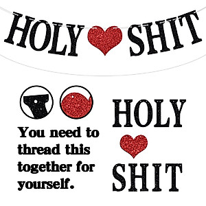 Holy Sh*t You're 18 Banner - Funny Happy 18th Birthday Bunting Sign, 18&Adultish, Cheers to 18 Years, 18 Years Old Birthday/Anniversary Party Decorations Supplies for Boys Girls