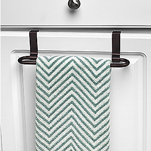 Spectrum Diversified Euro Bar Over The Cabinet Door Rack with Padded Brackets, No Installation Kitchen Rack & Bathroom Towel Stand, Bronze