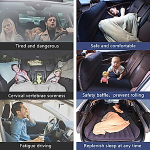 QDH SUV Air Mattress - Thickened Car Bed Back Seat Mattress - Portable Car Mattress for Vehicle Cushion Air Bed Inflatable Mattress Car Bed with Air-Pump - Camping Mattress for SUV