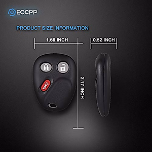 ECCPP 2X Key Fob CASE Keyless Entry Remote Control Car Replacement for Chevy Silverado for Suburban for Avalanche series SSR Tahoe Equinox for Buick for Pontiac for Cadillac for Saturn 03-07 LHJ011B