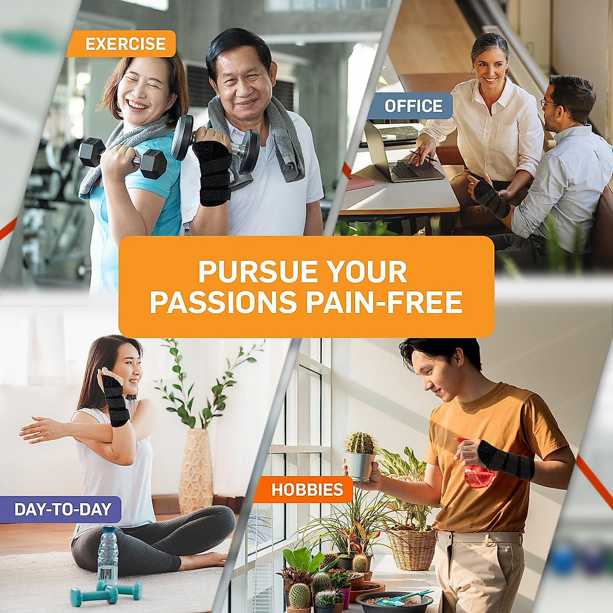 BracEasy Carpal Tunnel Wrist Brace: Wrist Support Brace/Hand Brace For Carpal Tunnel Relief, Tendonitis, Wrist Brace For Arthritis Pain And Support, Wrist Brace For Sprained Wrist [Black; 2-Pack]