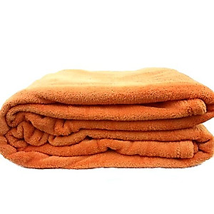 EMPIRE Coral Fleece Super Soft Solid Throw Blankets (Queen, Orange)
