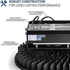 Hyperikon LED UFO High Bay Light 500W (2500 Watt Replacement), Shop and Warehouse Area Lighting, DLC
