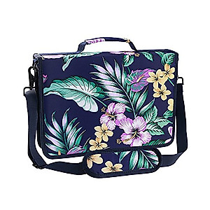 Shulaner 160 Slots Colored Pencil Case Organizer Sinensis Flower Large Capacity Portable Pencil Bag (160-Flower-Blue)