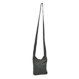 THE COLLECTION ROYAL Dip Dye Cotton Sling Crossbody Shoulder Applique Mini Hobo Bag Green Heart