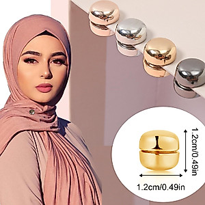 A&H ZIER 4 Pack Pinless Hijab Magnets No-Snag Hijab Pins for Muslin Women Strong Hijab Magnet Pins Hijab Magnetic Pins for Scarf (Silver, Gold, Rose Gold, Black)