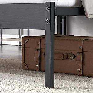 GAOMON 12.6 Inch Queen Size Bed Frame, Queen Platform Bed Frame, Metal Platform Bed Frame with Headboard/Mattress Foundation for Storage/No Box Spring Needed (Black)