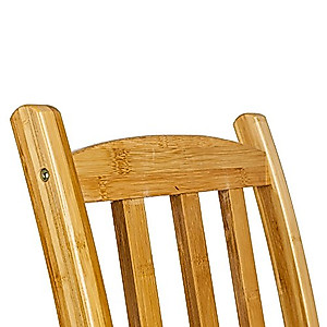 2pcs Bamboo Dining Chairs Simple Design Wooden Bedroom Study Chairs High-Back Wood Natural Color