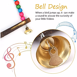 Bird Swing, Parakeet, Budgie and Hummingbird Swing Perch, Wooden Dowel Makes for Resting Spot, 1-Piece,Multi Color 5.5 x 5.6 Inch