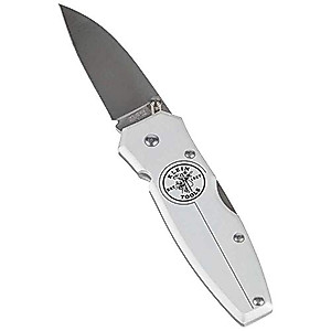 Klein Tools 44001 Leightweight Lockback Knife 2-1/2-Inch Drop-Point Blade, Silver