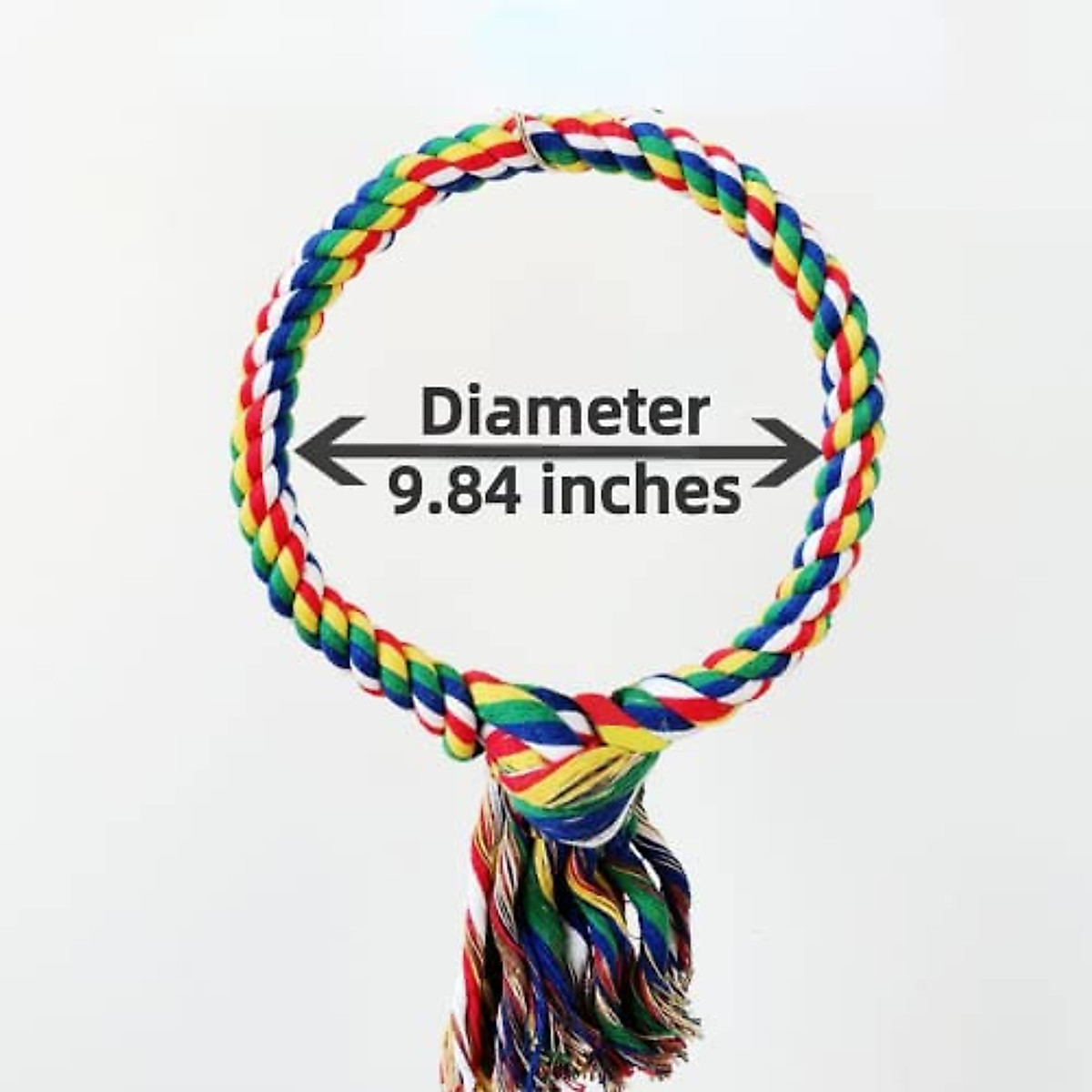 Barn Eleven Bird Swing Perch Cotton Rope Ring Toy Colorful Bird Cage Perches Bite Resistance Perches Toy Suits for African Grey Cockatoos Amazon Parrots Mini Macaws Large Medium Parrot Birds