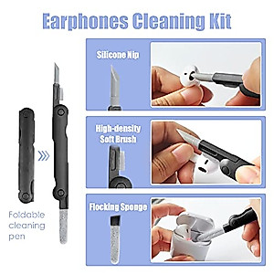 7-in-1 Electronics Cleaner Kit for Laptop Keyboard Airpods Pro MacBook Earbuds, Multi-Function Cleaning Kit for Keyboard Laptop Phone MacBook Computer PC Ear Bud Tablet Earphones iPod iPhone - Black