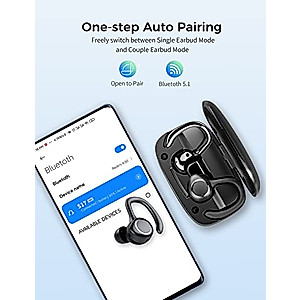 FAMOO Wireless Earbuds, Bluetooth 5.1 Headphones with Microphone, IPX7 Waterproof, 48H Playtime, High-Fidelity Stereo Earphones with Charging Case for Sports and Work