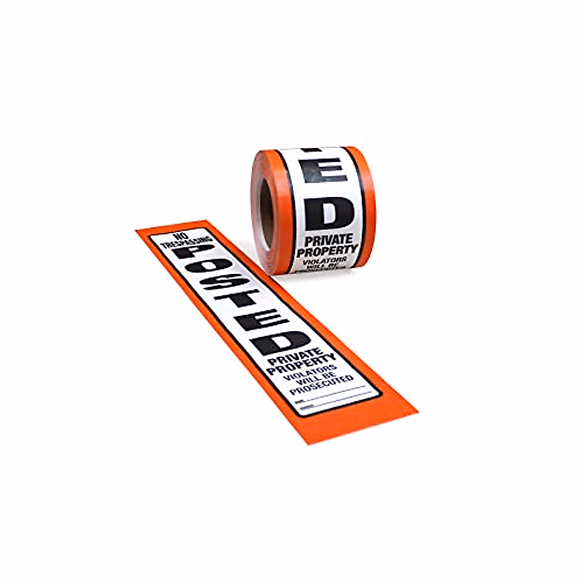 WristCo Posted Sign Orange No Trespassing for outdoors - 4" x 20" 100 per Roll - weatherproof tear-resistant Tyvek high visibility for warning hunting fishing trapping